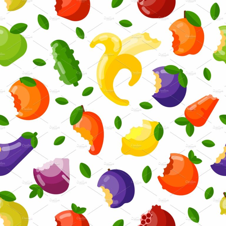 Bitten fruits vector seamless pattern. – MasterBundles