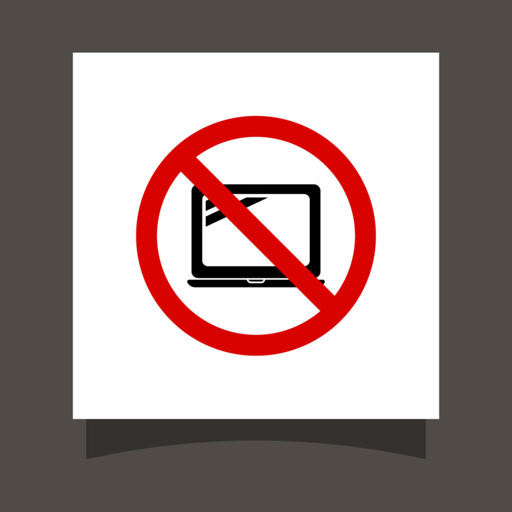 Warning with device icons video sign and symbol graphic design vector ...