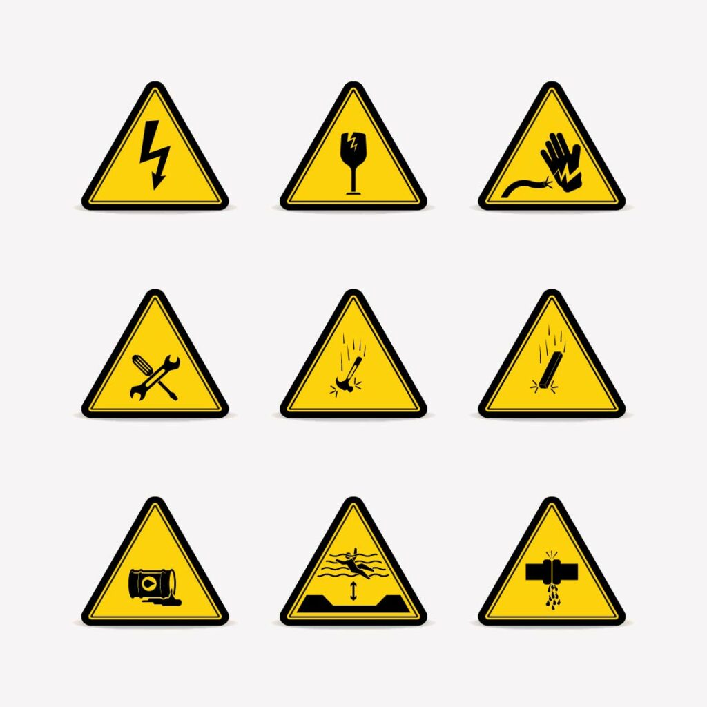 Caution sign symbol collection design vector illustration only $4 ...