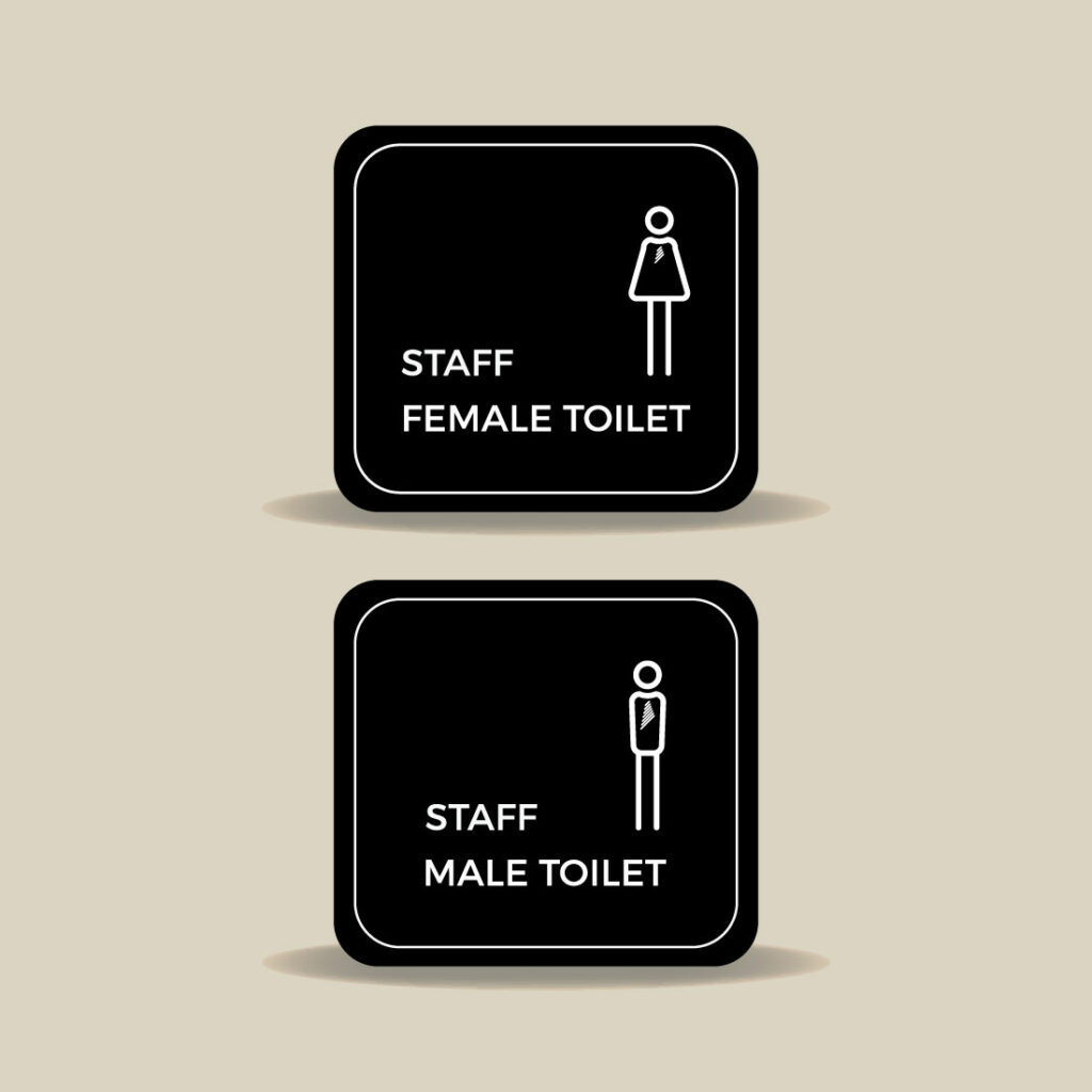 Staff female and male toilet sign and symbol graphic design vector ...
