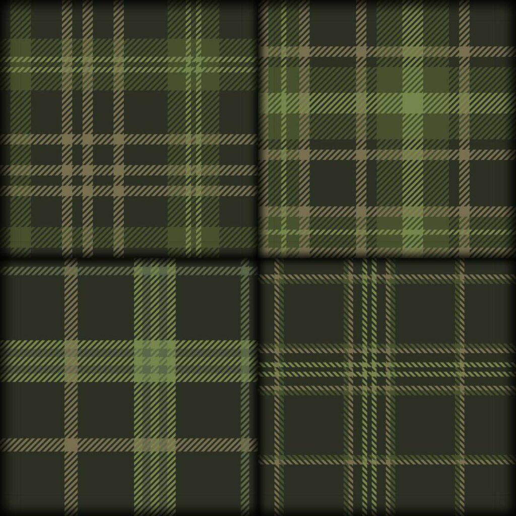 Texture vintage seamless plaid pattern set graphic vector illustration ...