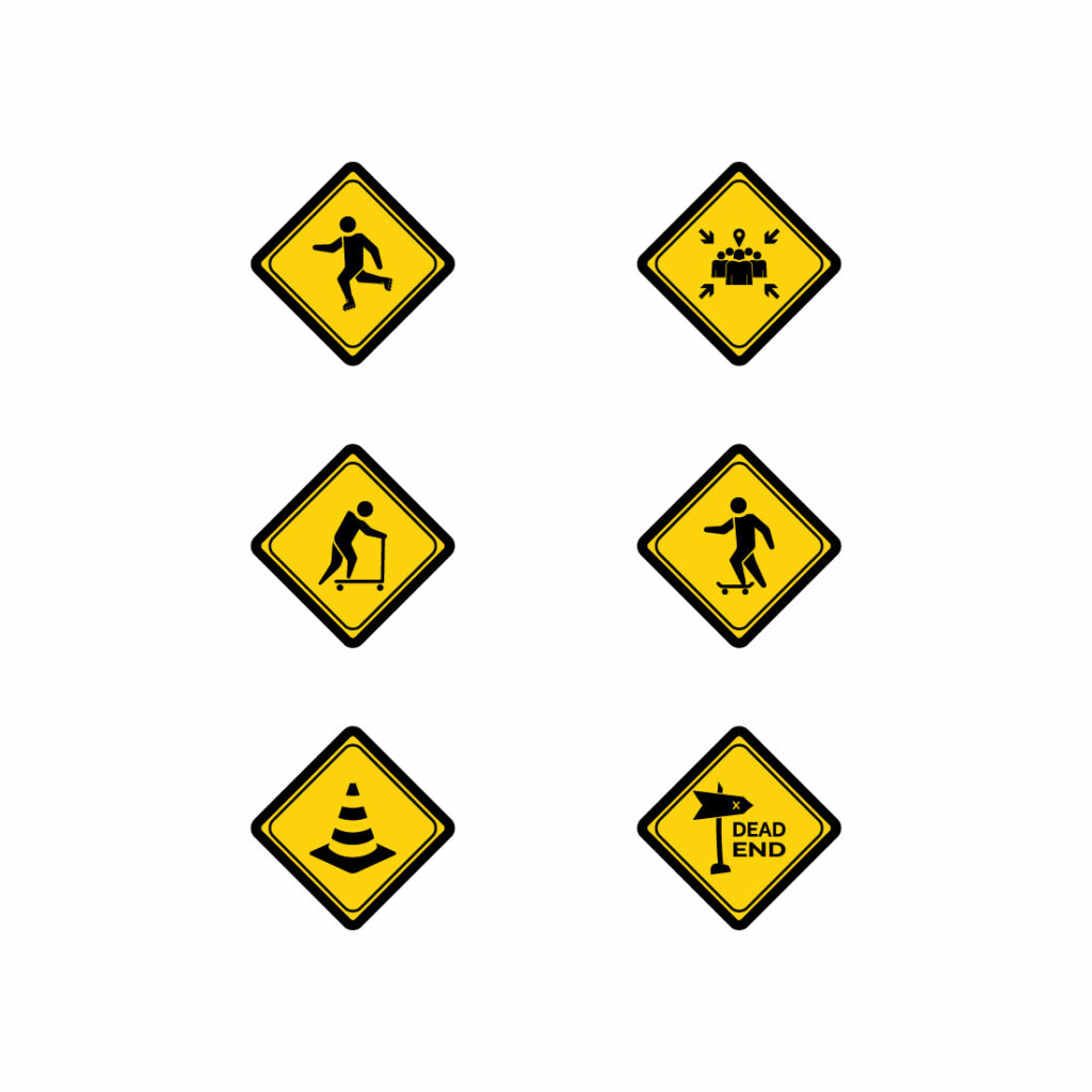 Warning sign and symbol set graphic design vector illustration only $4 ...