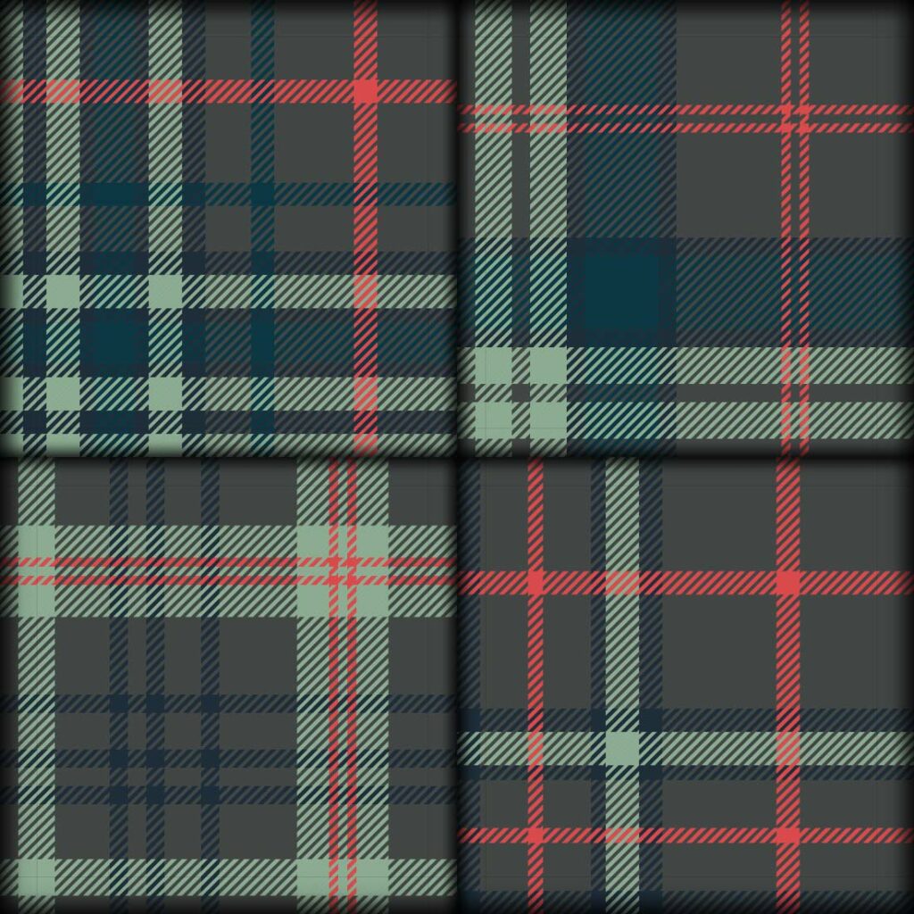 Texture vintage seamless plaid pattern set graphic vector illustration ...