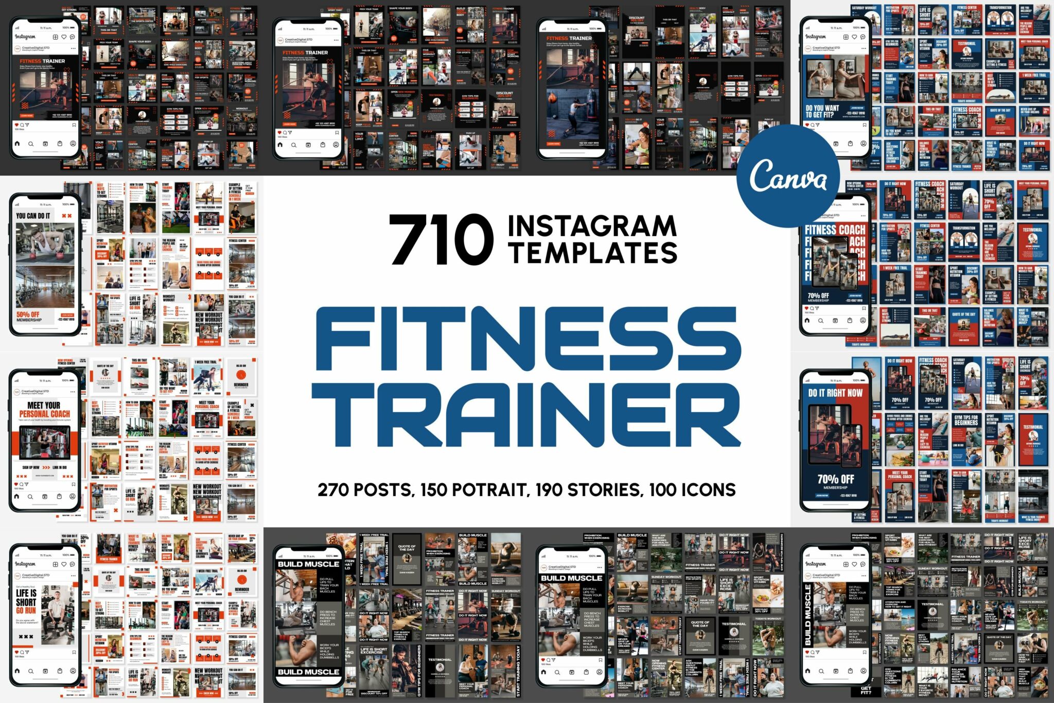 Fitness Bundle Instagram | CANVA – MasterBundles