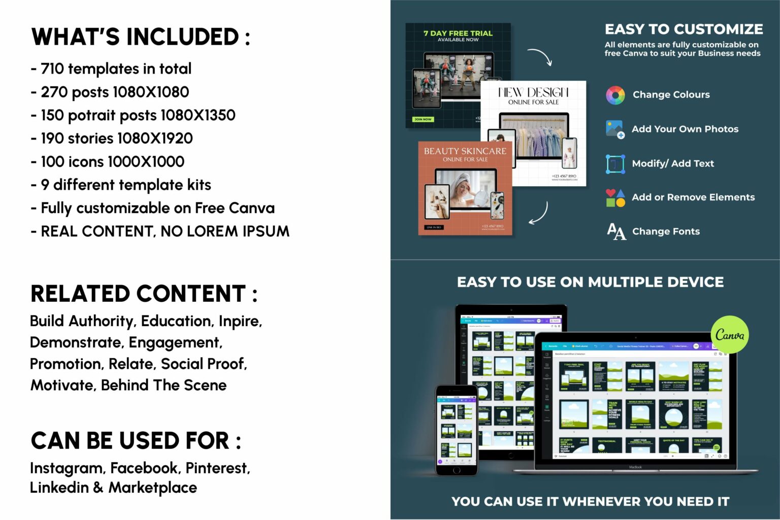 Fitness Bundle Instagram | CANVA – MasterBundles