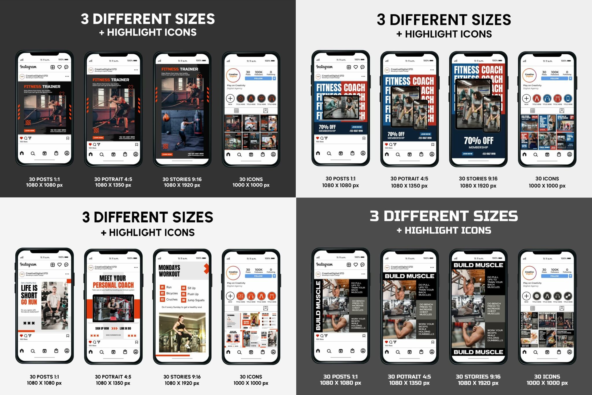 Fitness Bundle Instagram | CANVA – MasterBundles