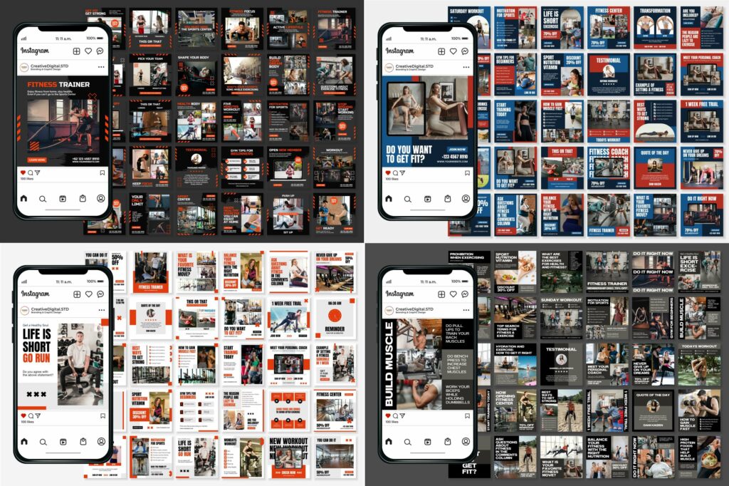 Fitness Bundle Instagram | CANVA – MasterBundles