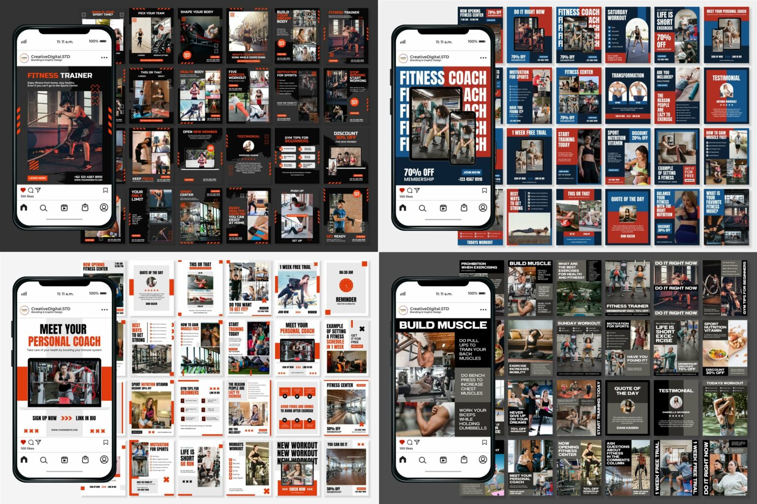 Fitness Bundle Instagram | CANVA – MasterBundles