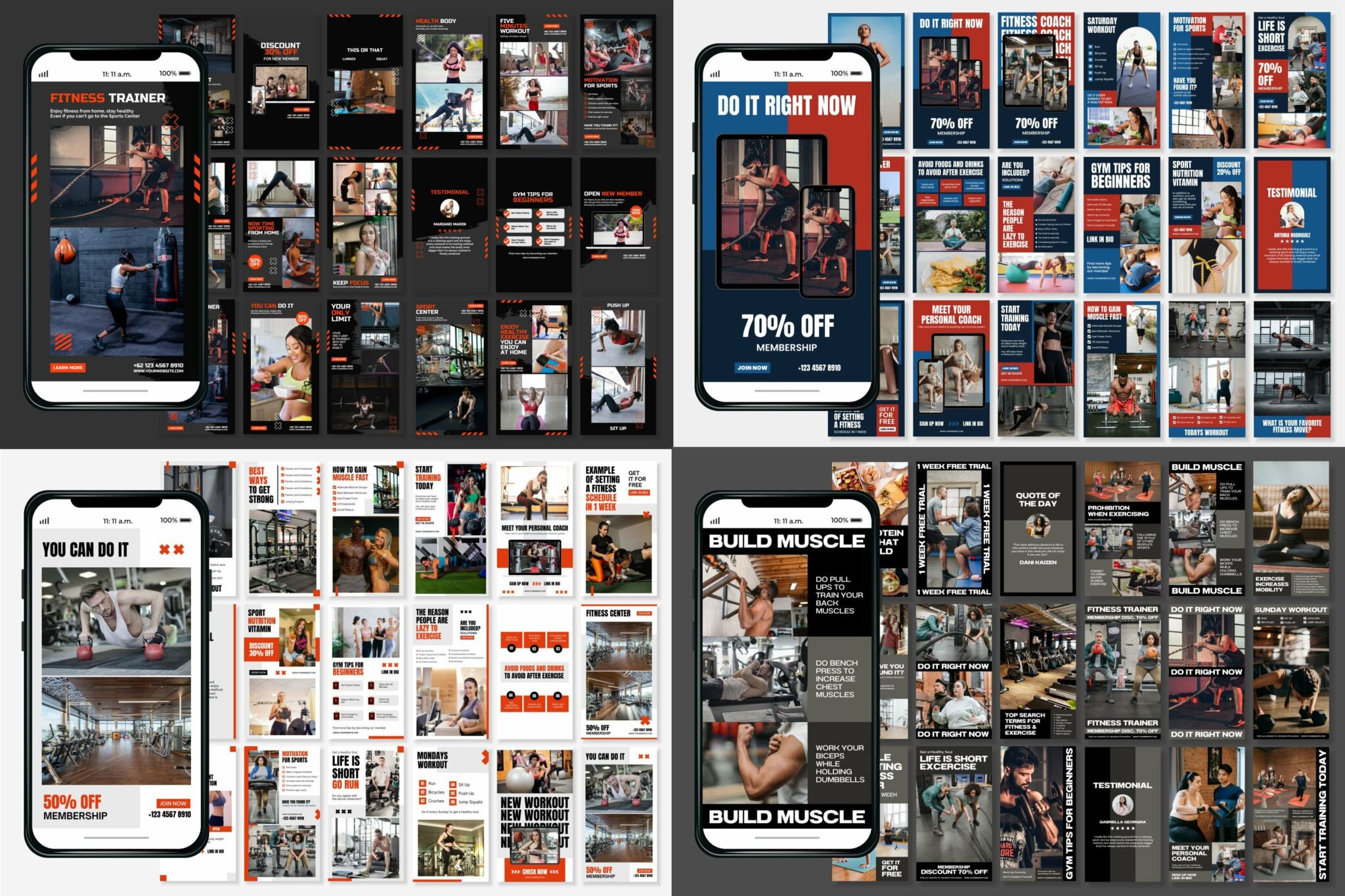 Fitness Bundle Instagram | CANVA – MasterBundles