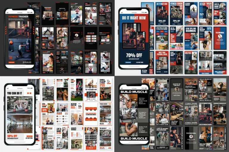 Fitness Bundle Instagram | CANVA – MasterBundles