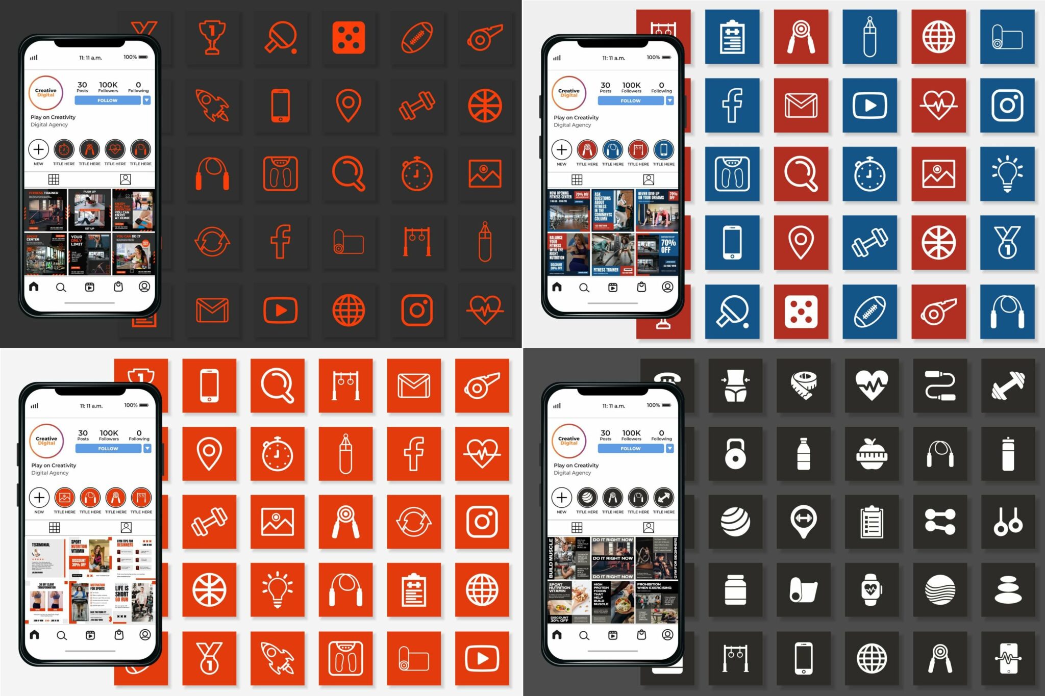 Fitness Bundle Instagram | CANVA – MasterBundles