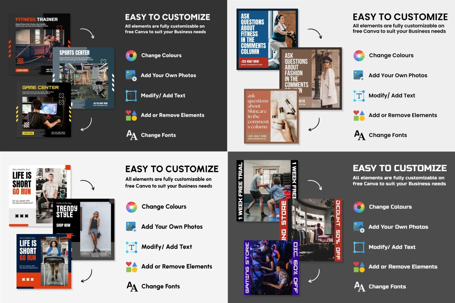 Fitness Bundle Instagram | CANVA – MasterBundles