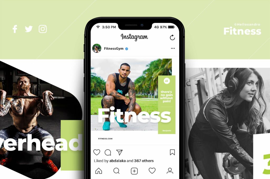 Fitness & Gym instagram pack – MasterBundles