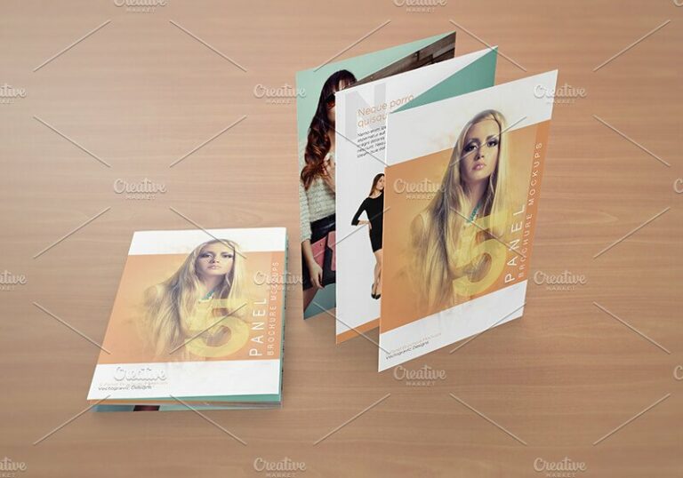 Five Panel Brochure Mockups – MasterBundles
