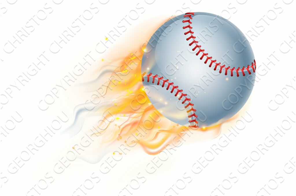 Baseball Ball with Flame or Fire – MasterBundles