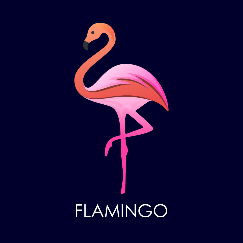 Modern colorful Flamingo bird logo design template vector illustration ...