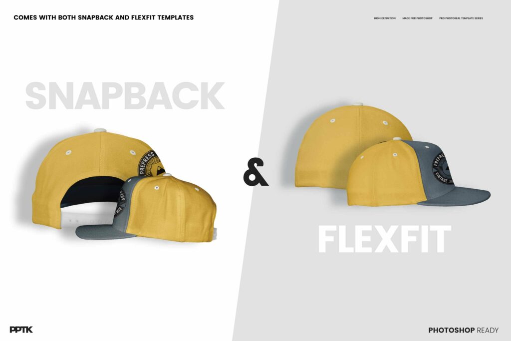Flat Peak Cap Photoshop Template – MasterBundles