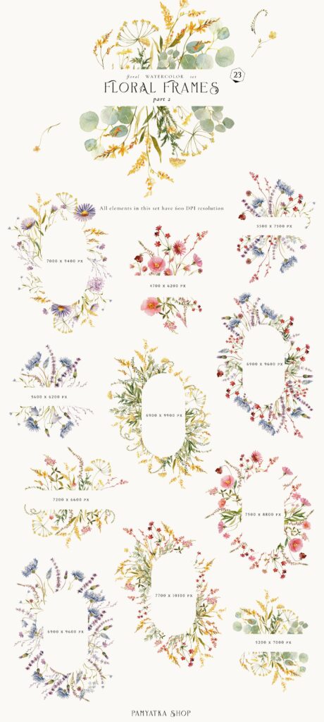 Fragrant Meadow - watercolor flowers – MasterBundles