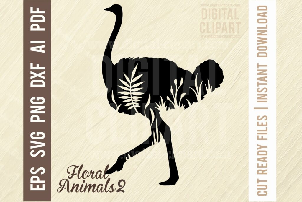 Ostrich SVG - Floral Animals SVG – MasterBundles