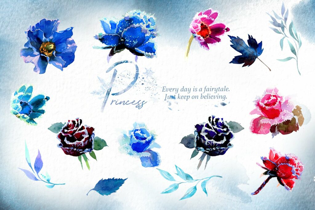 Watercolor Princess Clipart Set – MasterBundles