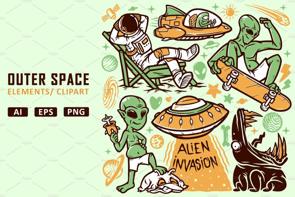 Set of outer space elements – MasterBundles