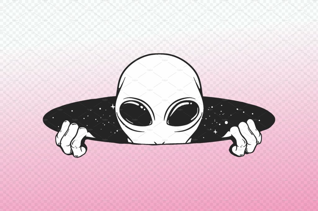 alien to climb out of a space hole – MasterBundles
