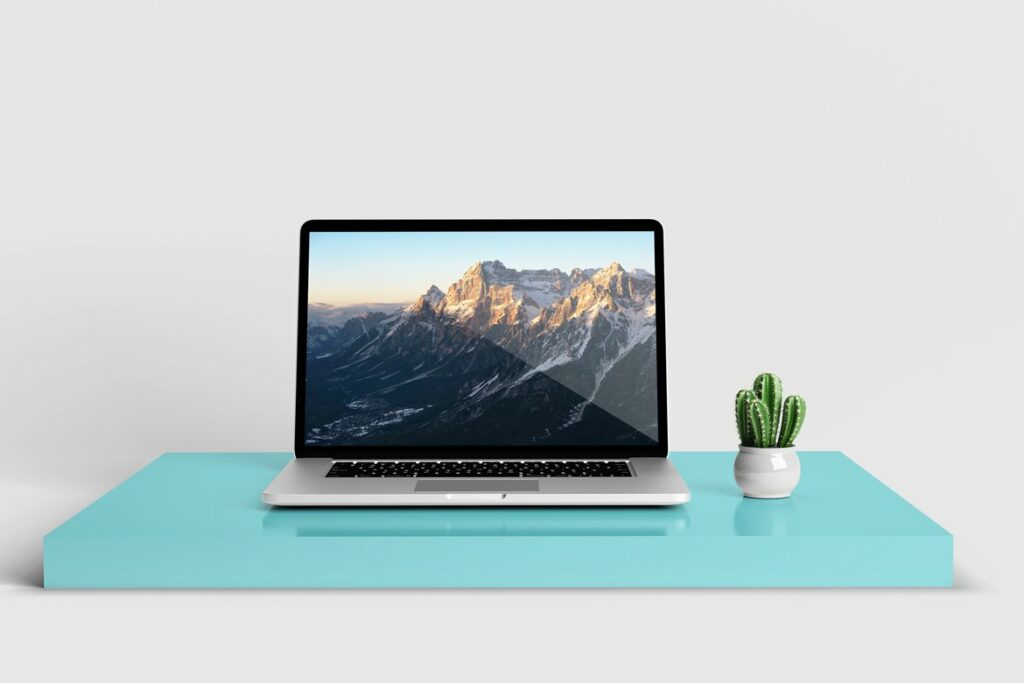 Front View Laptop Mockup – MasterBundles