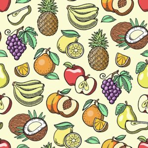 Fruits vector fruity apple banana – MasterBundles