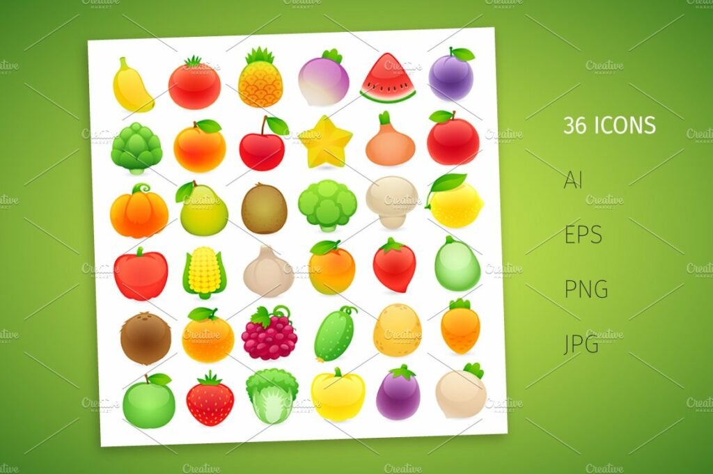 Fruits and Vegetables Big Collection – MasterBundles