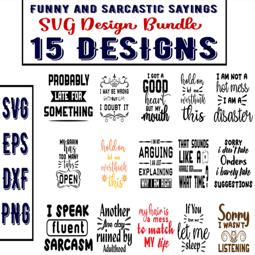 Funny and Sarcastic Sayings Bundle - MasterBundles