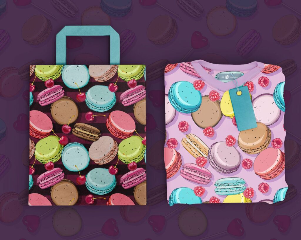 Vector patterns. Macaron, sweets – MasterBundles