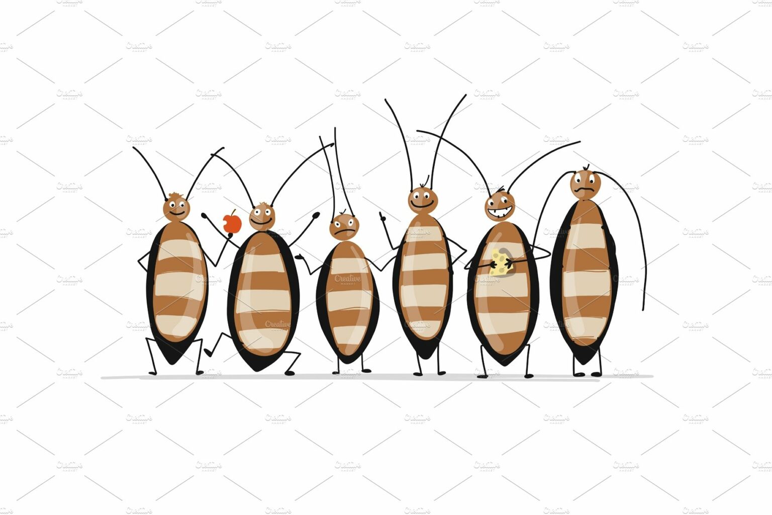 Funny cockroaches for your design – MasterBundles