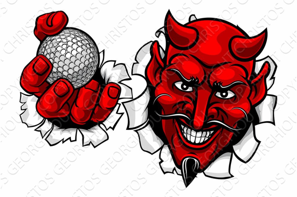 Devil Satan Golf Ball Sports Mascot – MasterBundles