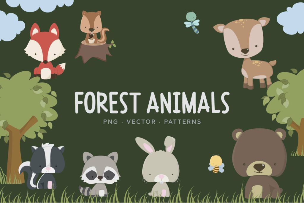 Little Forest Animals & Patterns – MasterBundles