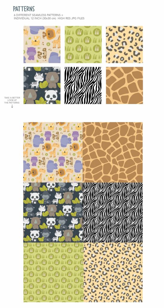 Little Zoo Animals & Patterns – MasterBundles