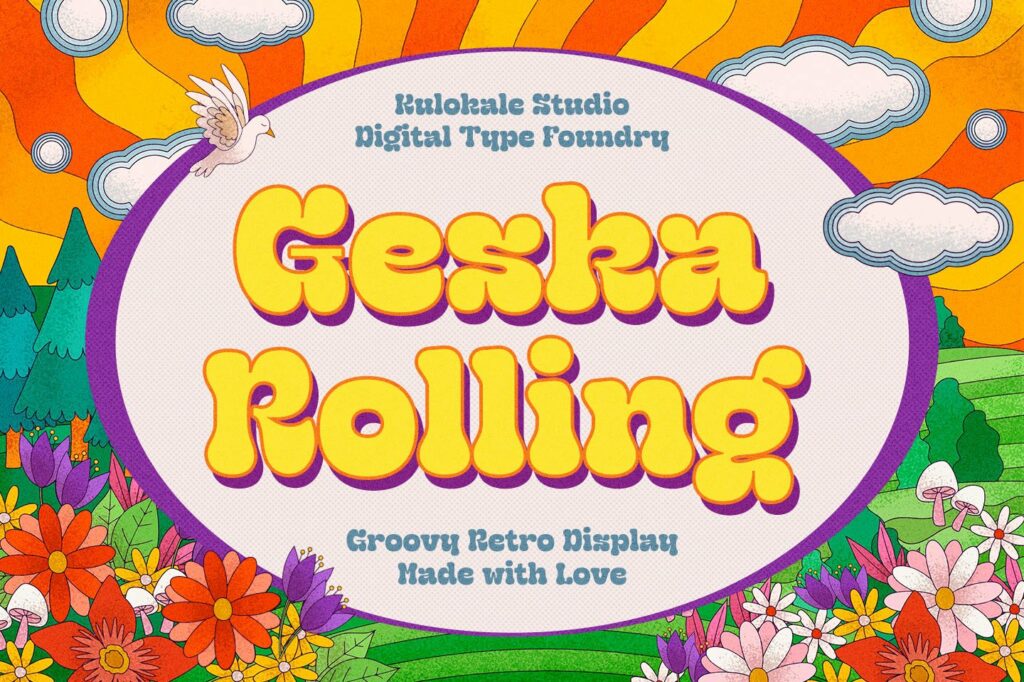 Geska Rolling - Groovy Retro Font – MasterBundles