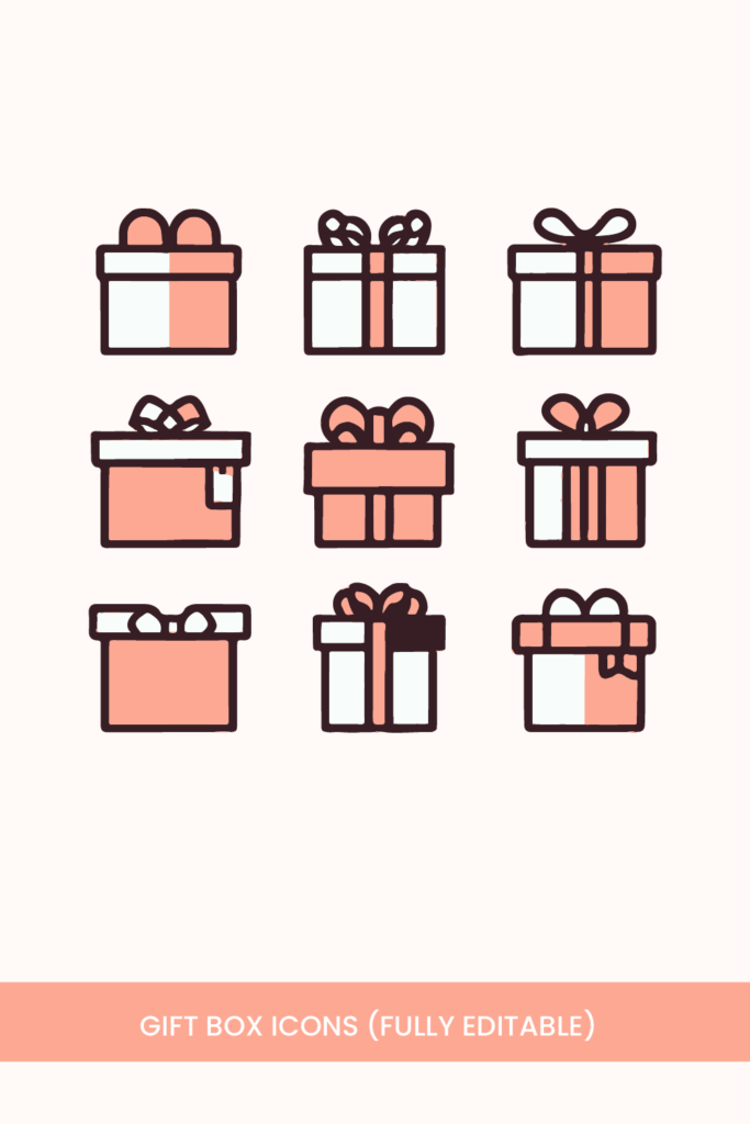 Gift Box Icons Minimal And Modern