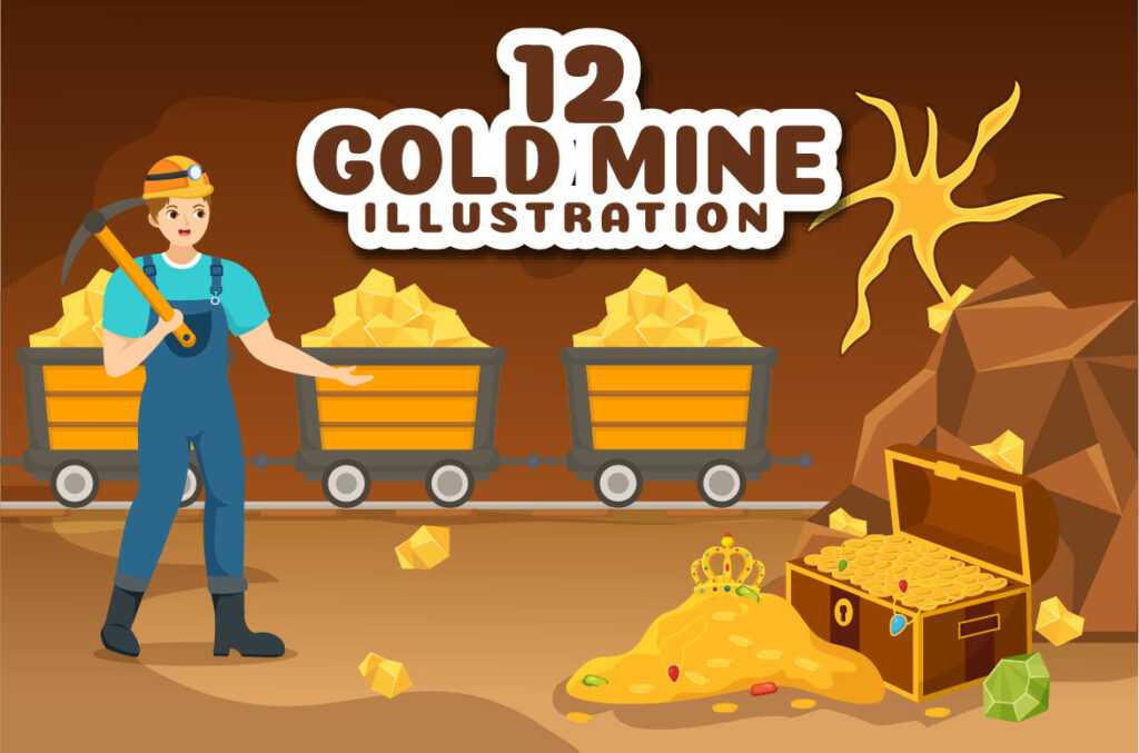 12 Gold Mine Illustration - MasterBundles