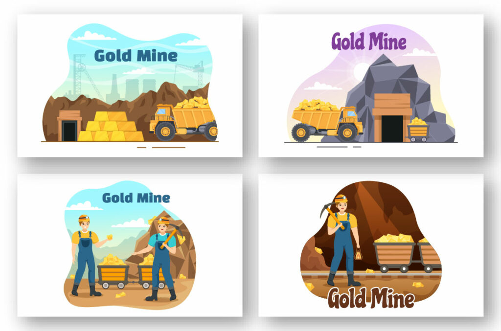 12 Gold Mine Illustration - MasterBundles