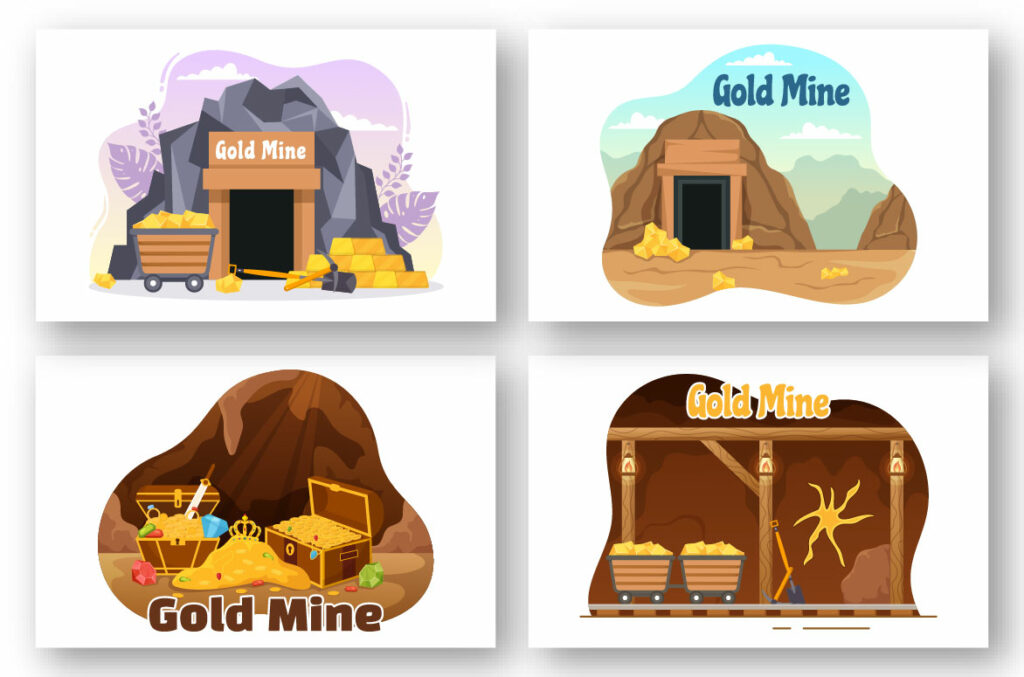 12 Gold Mine Illustration - MasterBundles
