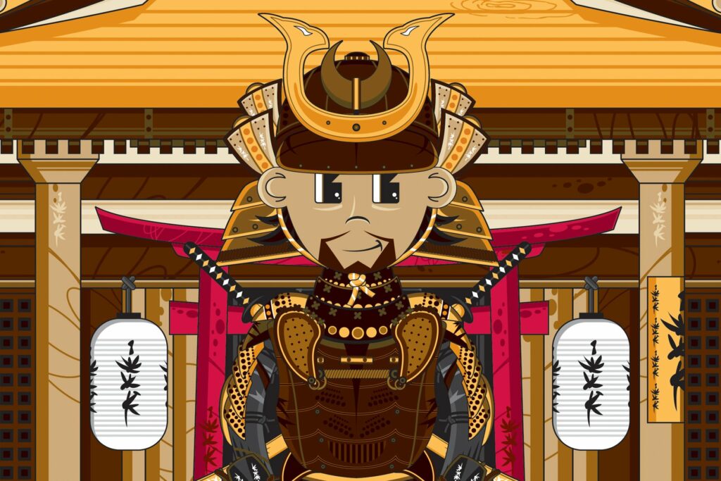 Fierce Samurai Warrior at Temple – MasterBundles