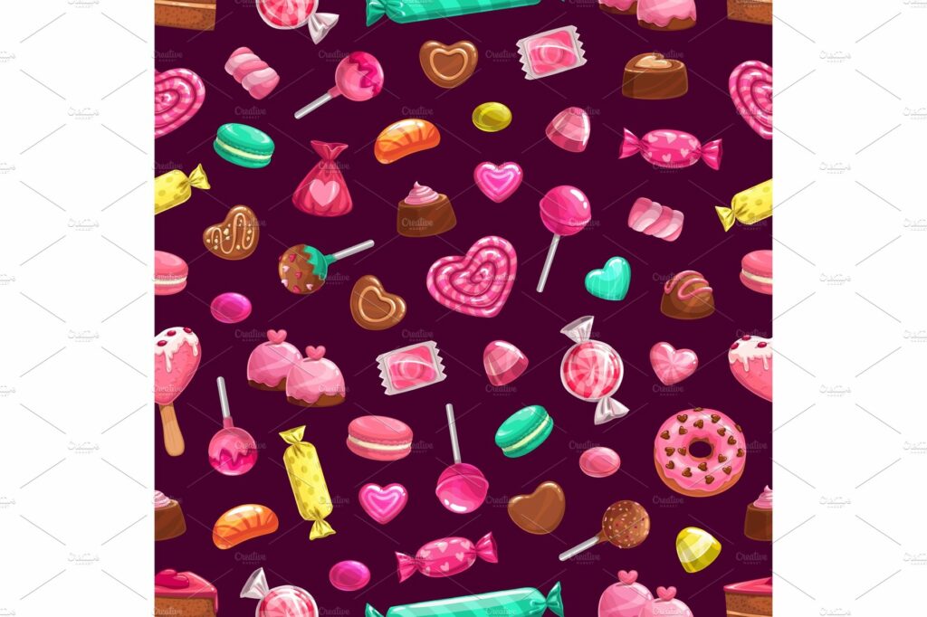 Valentine candy seamless pattern – MasterBundles