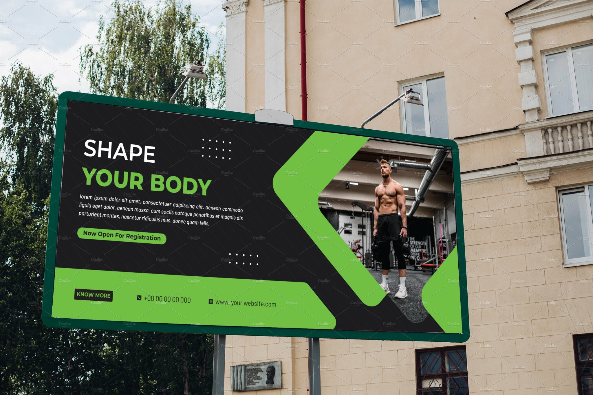 Gym Fitness Billboard Template – MasterBundles