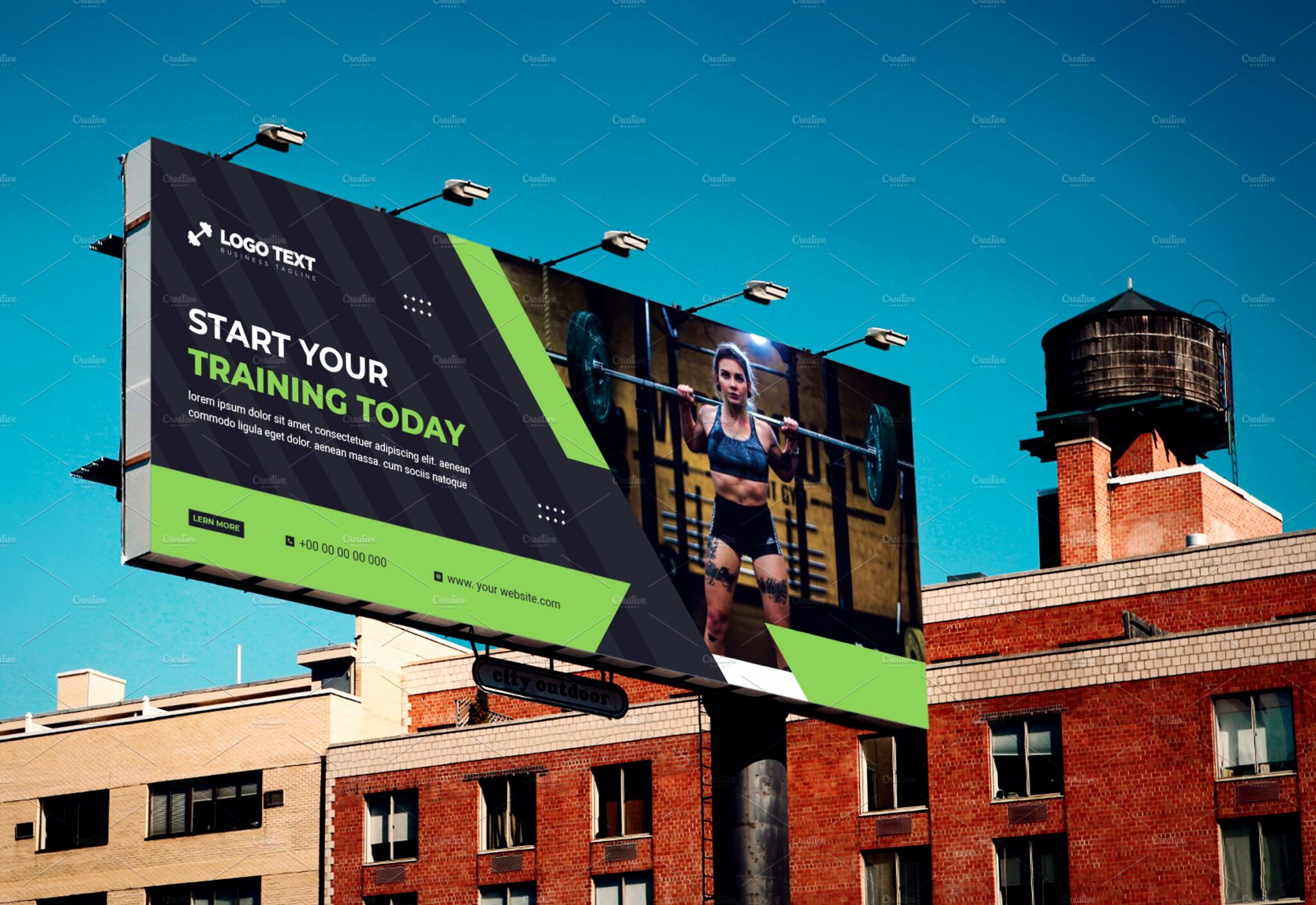 Gym Fitness Billboard Design – MasterBundles