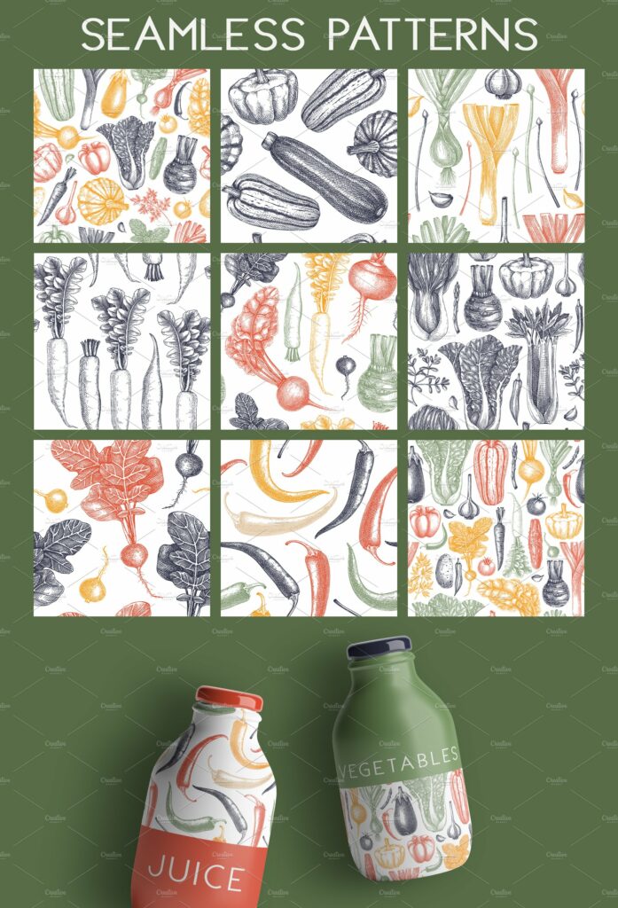 Vegetables Designs & Patterns – MasterBundles