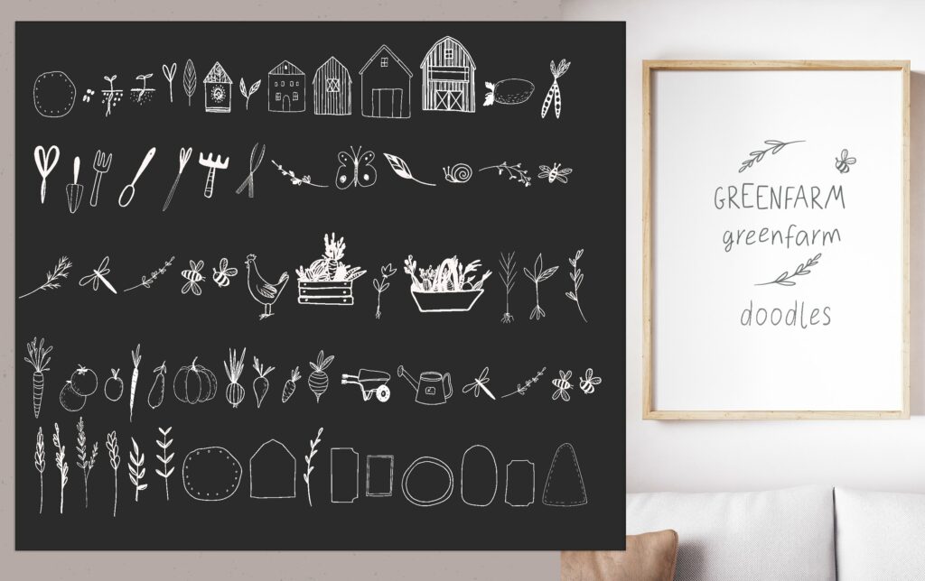 Greenfarm Rustic Font Logos Doodles – MasterBundles