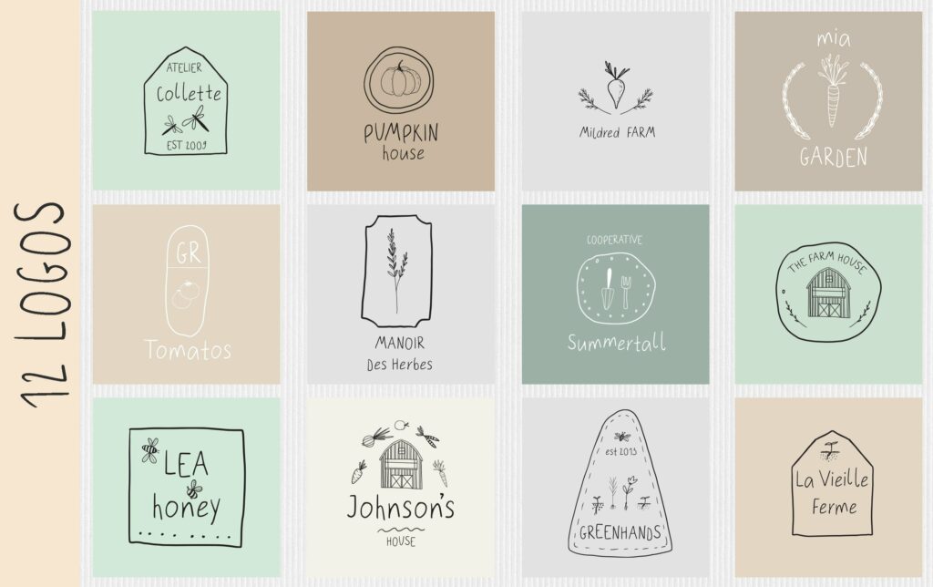 Greenfarm Rustic Font Logos Doodles – MasterBundles