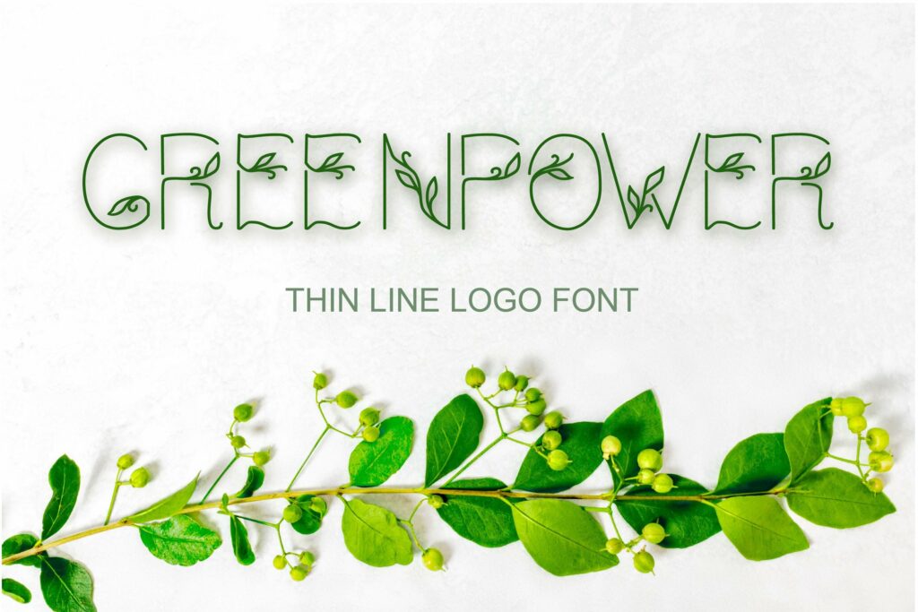 Greenpower-Thin Line Floral Font – MasterBundles