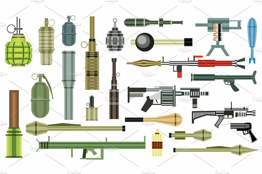 Arms Grenade Set. Military Weapon. – MasterBundles