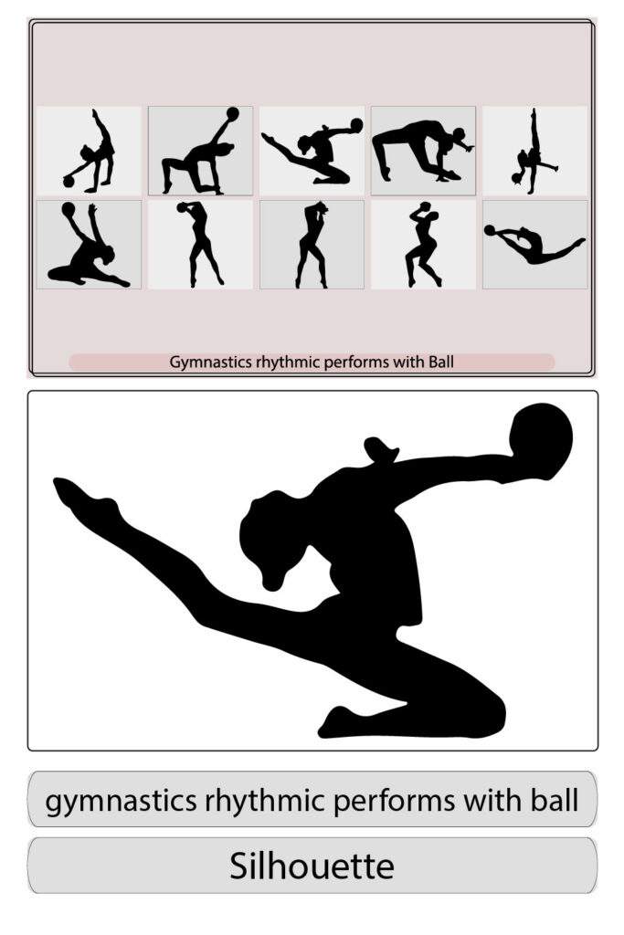 Set of rhythmic gymnastics silhouettes,Rhythmic gymnastics silhouette ...